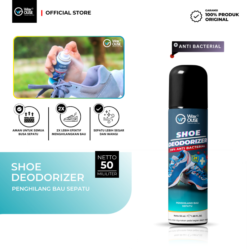 Jual Waxouse Shoe Deodorizer Spray Penghilang Bau Sepatu Anti Bacterial ...