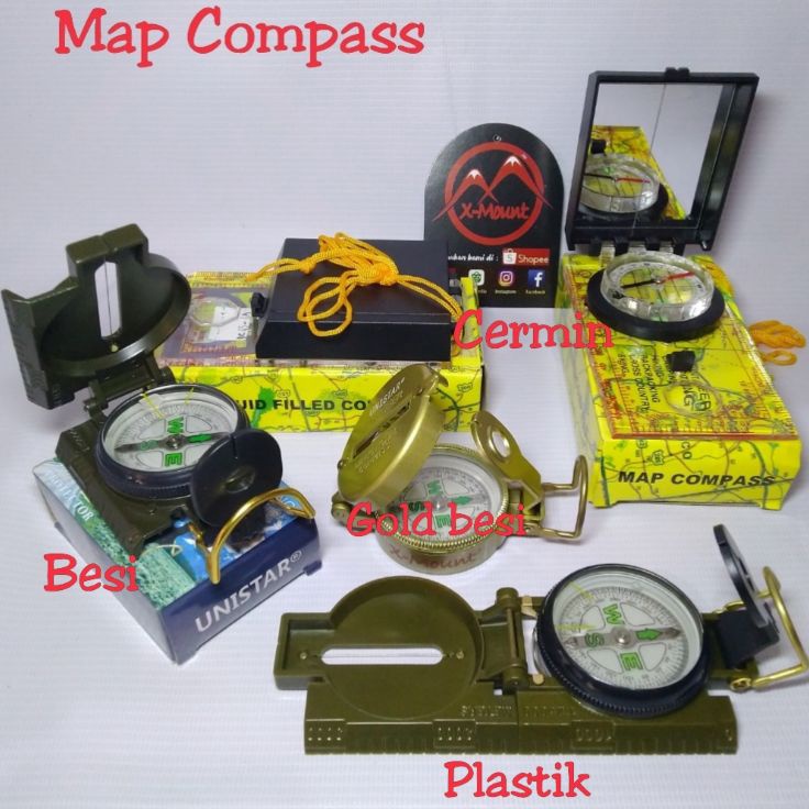 Jual Ready Berkualitas KOMPAS BIDIK BESI Plastik Kompas Peta Cermin ...