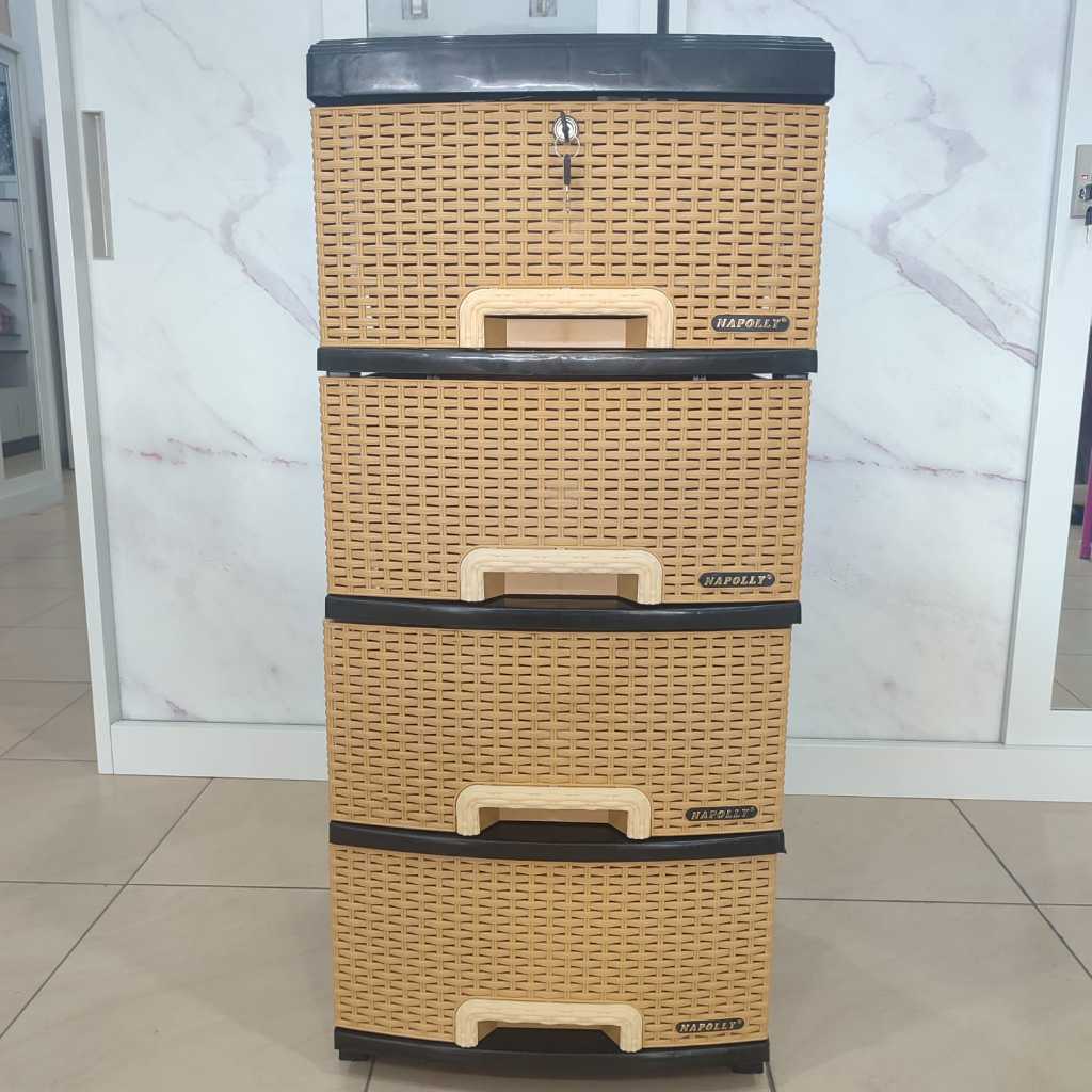 Jual Lemari Plastik LACI Napolly Container Rotan 5 Susun DAN 4 Susun ...