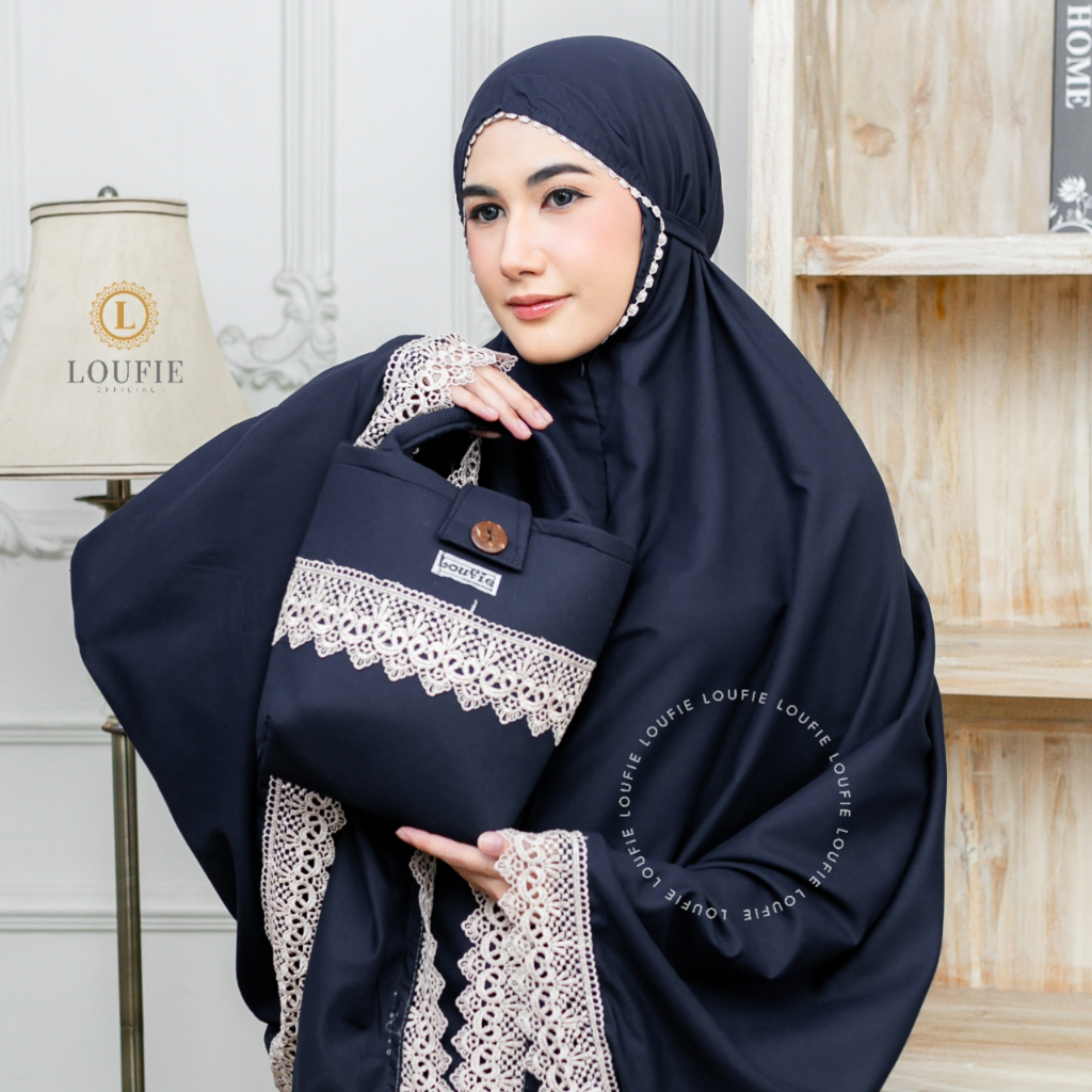 Jual LOUFIE - Mukena Dewasa Katun Premium Zalina 2 In 1 Renda Zipper ...