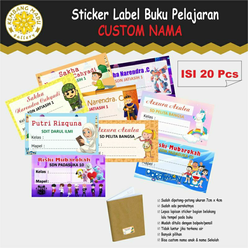 Jual Sticker Label Buku Pelajaran Custom Nama | Shopee Indonesia