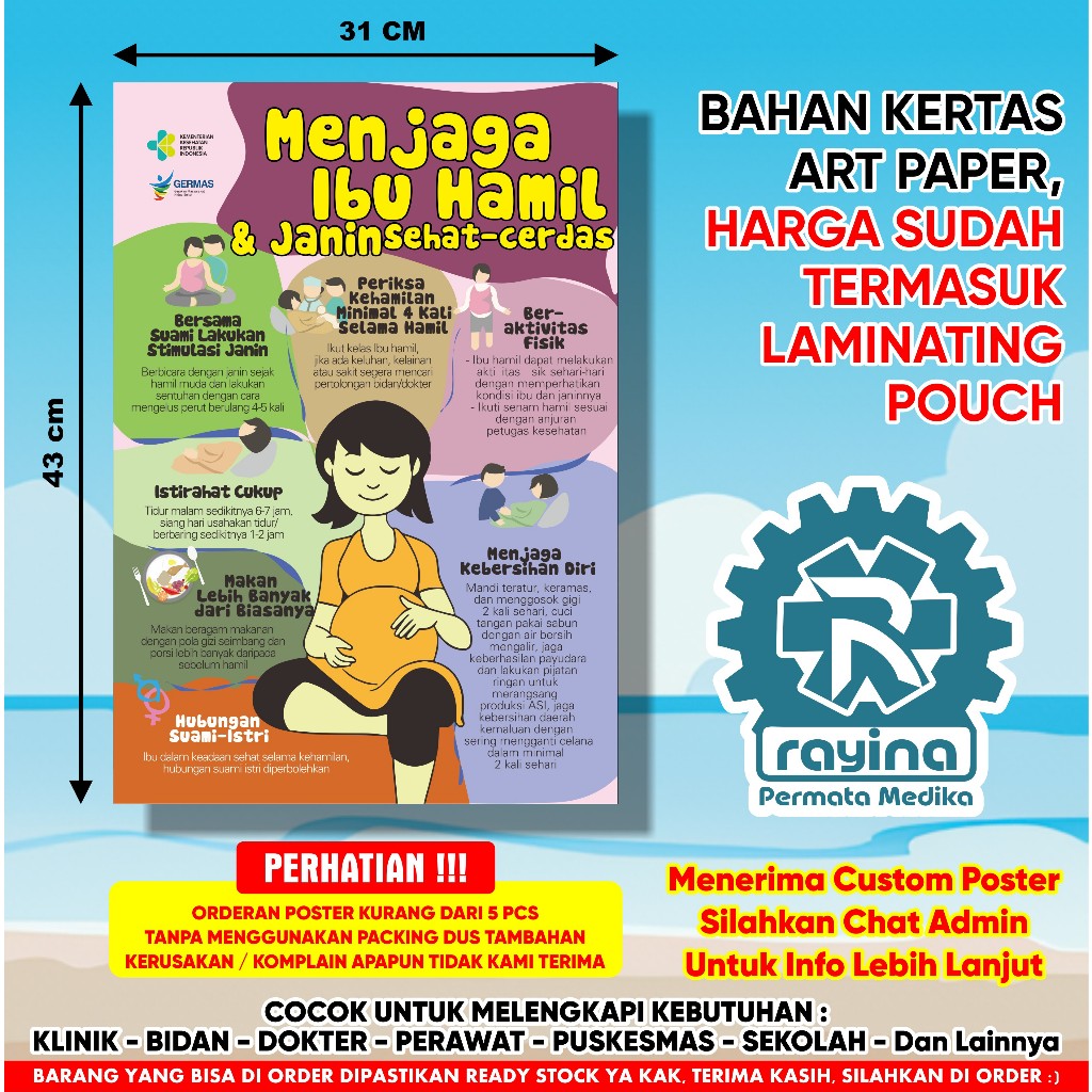 Jual Poster Menjaga Ibu Hamil dan Janin Sehat Cerdas | Shopee Indonesia