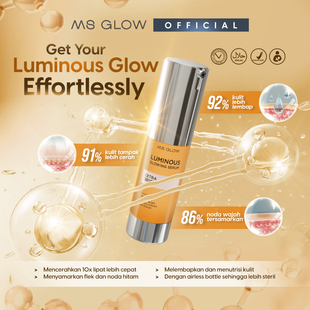 Jual MSGLOW Luminous Glowing Serum Ms Glow Extra Bright 15ml | Shopee ...