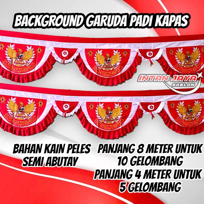 Jual Umbul umbul Gelombang Cantik Elegan Termurah/Bendera Background Merah Putih 10 Gelombang ...