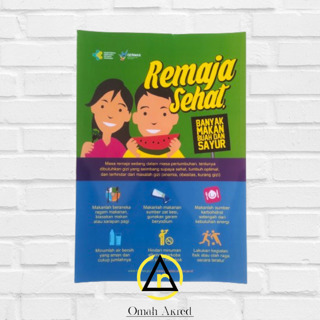 Jual Poster Remaja Sehat - Makan Buah dan Sayur - Gizi - Poster ...