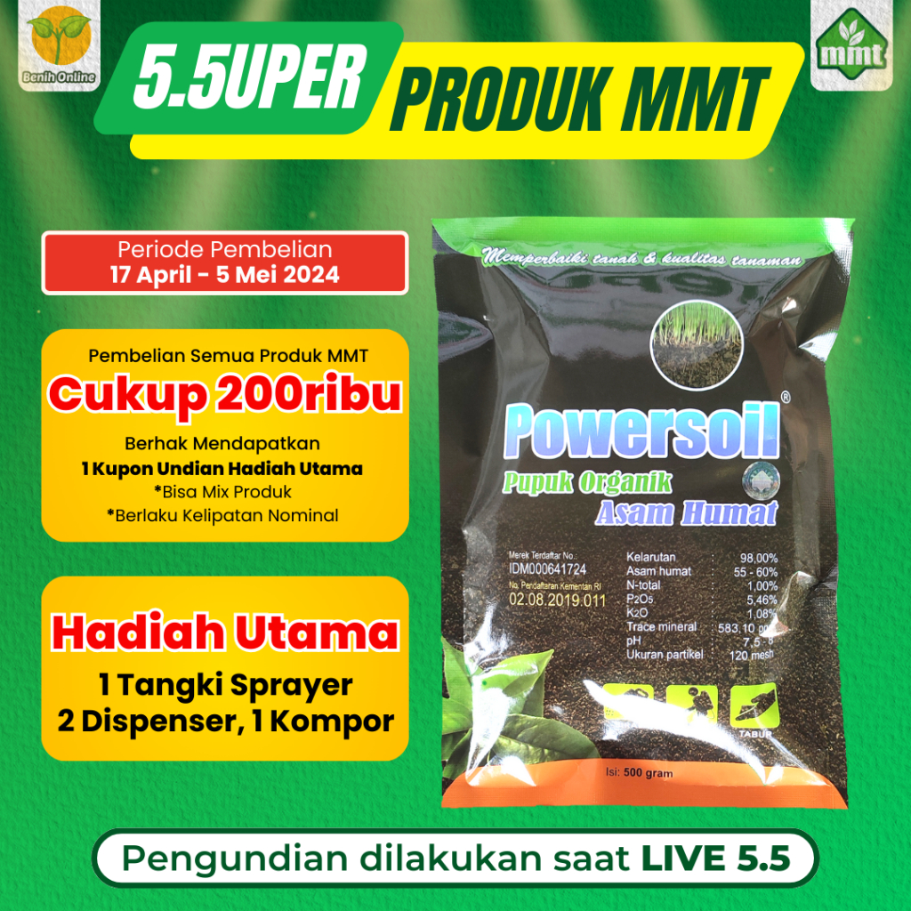 Jual PUPUK ORGANIK POWERSOIL 500 GRAM ASAM HUMAT MMT | Shopee Indonesia