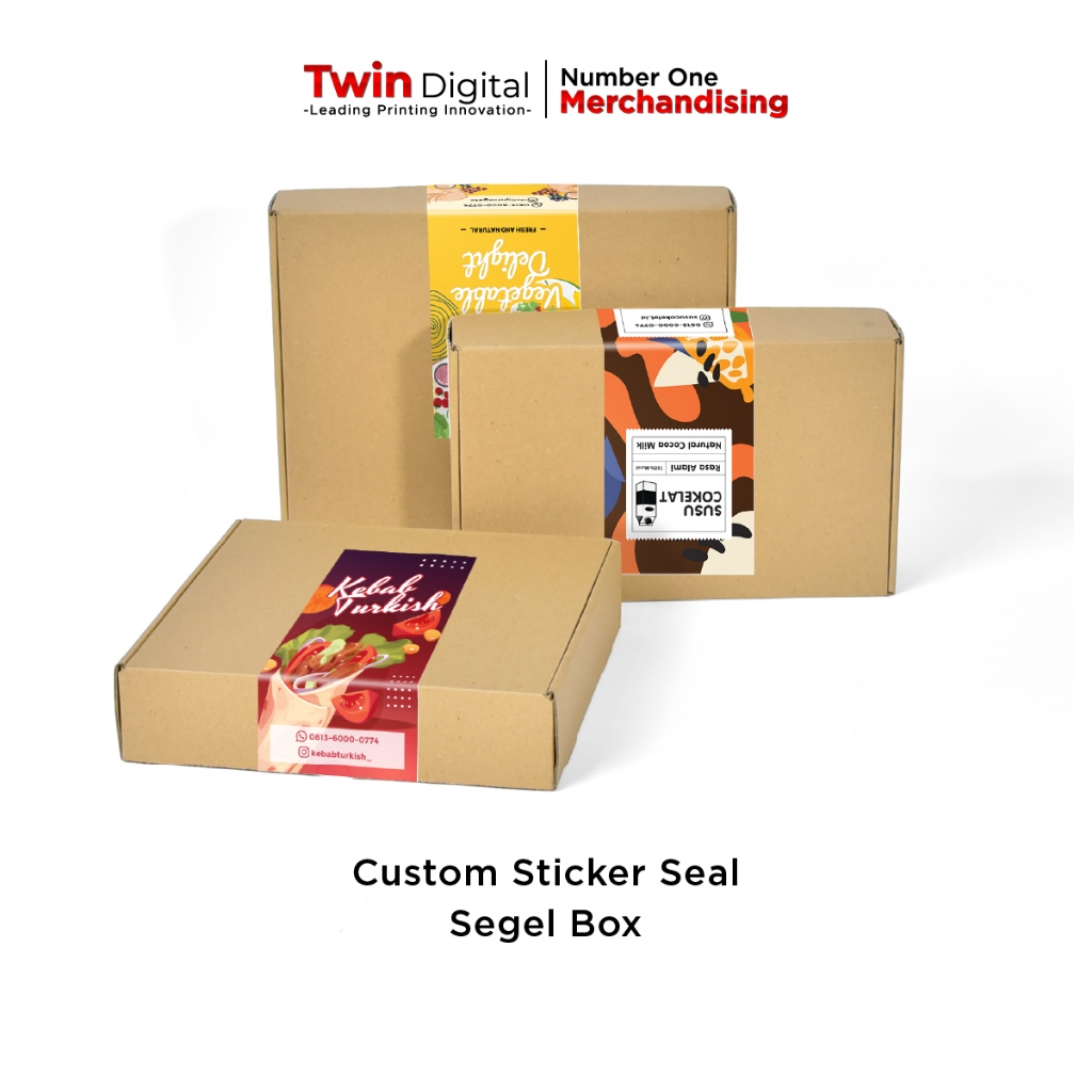 Jual Twindigital Custom Sticker Segel Box Anti Air /Label Box Packing ...