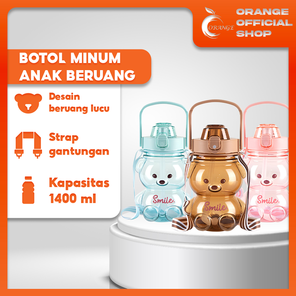 Jual Botol Minum Anak Bear Beruang Botol Viral Gemoy Unik Free Sticker ...