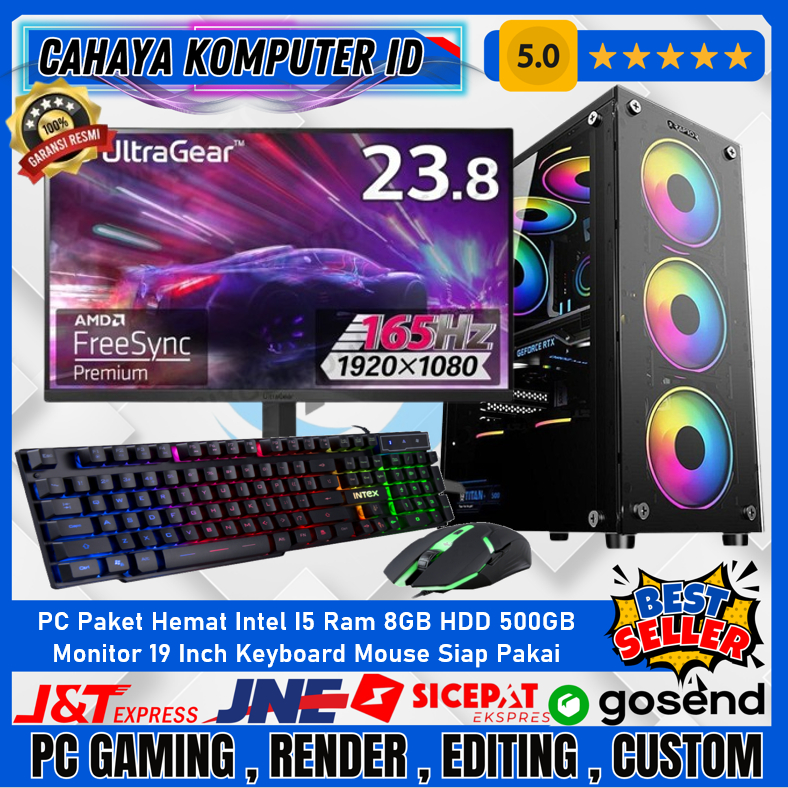 Jual Satu Set PC Gaming Editing Intel I5 10400F Ram 16GB VGA Gtx 1650 ...