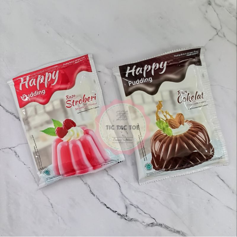 Jual Happy Pudding Strawberry, Coklat/Bubuk Pudding/Pudding Instant ...