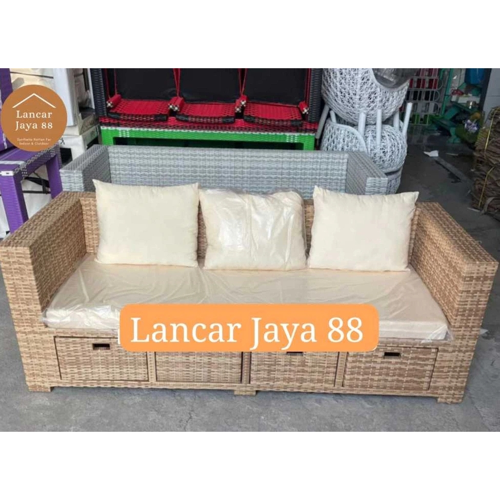 Jual Sofa Laci Serbaguna Minimalis Rotan Sintetis | Shopee Indonesia