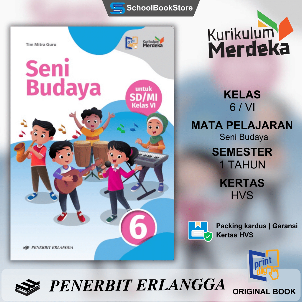 Jual ERLANGGA SENI BUDAYA UNTUK SD MI KELAS 6 Kurikulum Merdeka Tim Mitra Guru Penerbit Erlangga ...