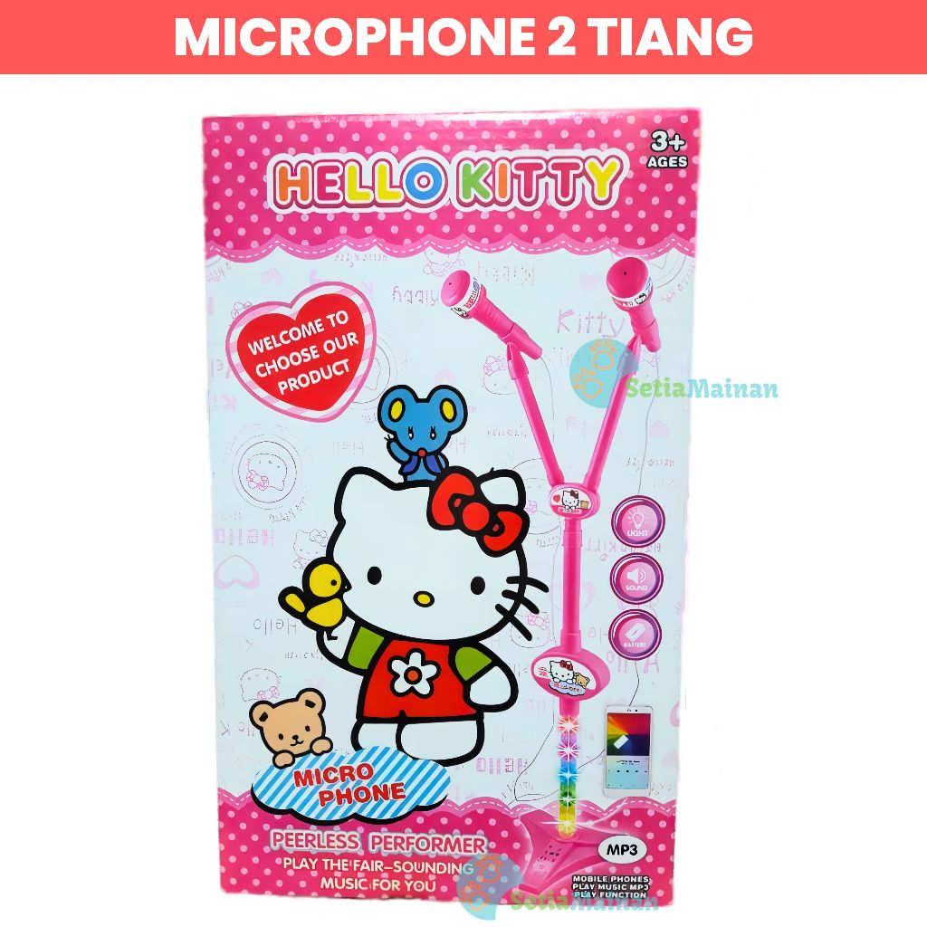 Jual Mainan Anak Microphone Hello Kitty Double 2 Mic MP3 Karaoke Nyanyi ...