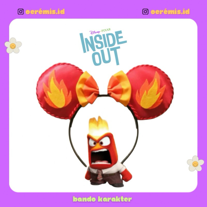 Jual BANDO KARAKTER INSIDE OUT ANGER / BANDO COSPLAY CARTOON INSIDE OUT ...