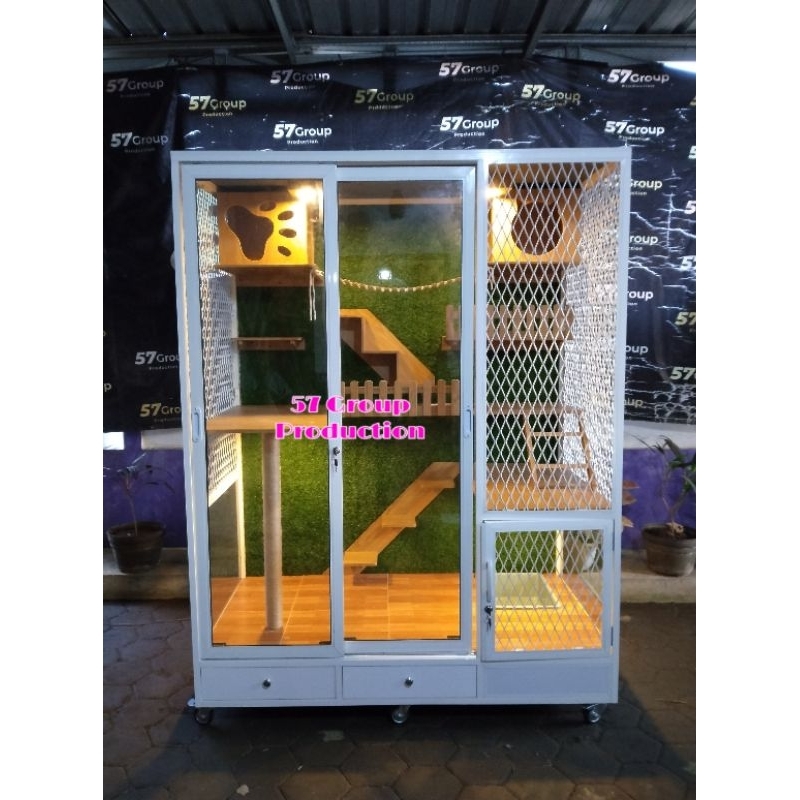 Jual Kandang kucing / Rumah kucing playground rumput full mainan mewah ...