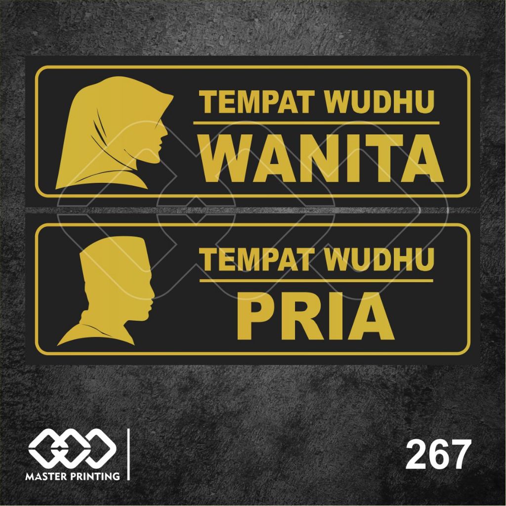 Jual 267 - Stiker Tempat Wudhu Pria dan Wanita, Sticker Vinyl, Premium ...