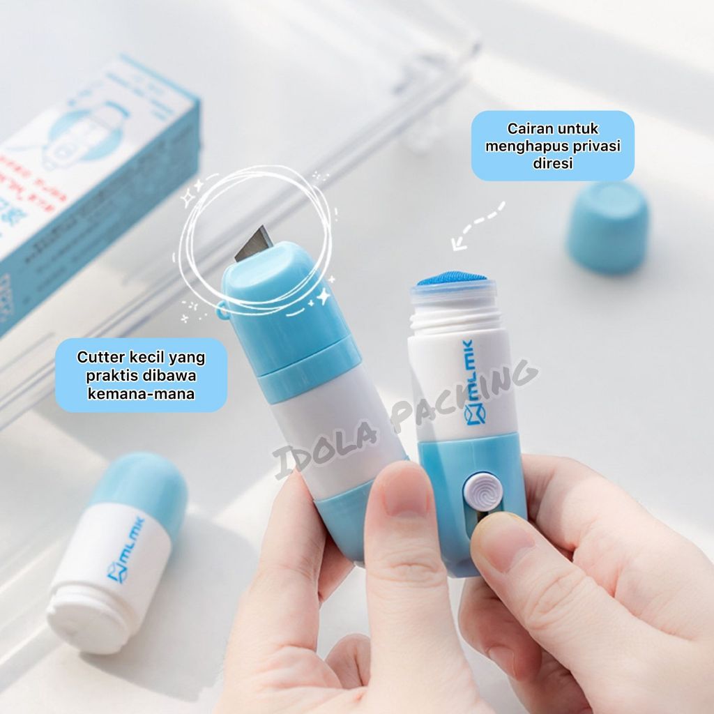 Jual Penghapus Resi Dan Cutter Mini Pembuka Paket 2in1 Kemasan Praktis ...