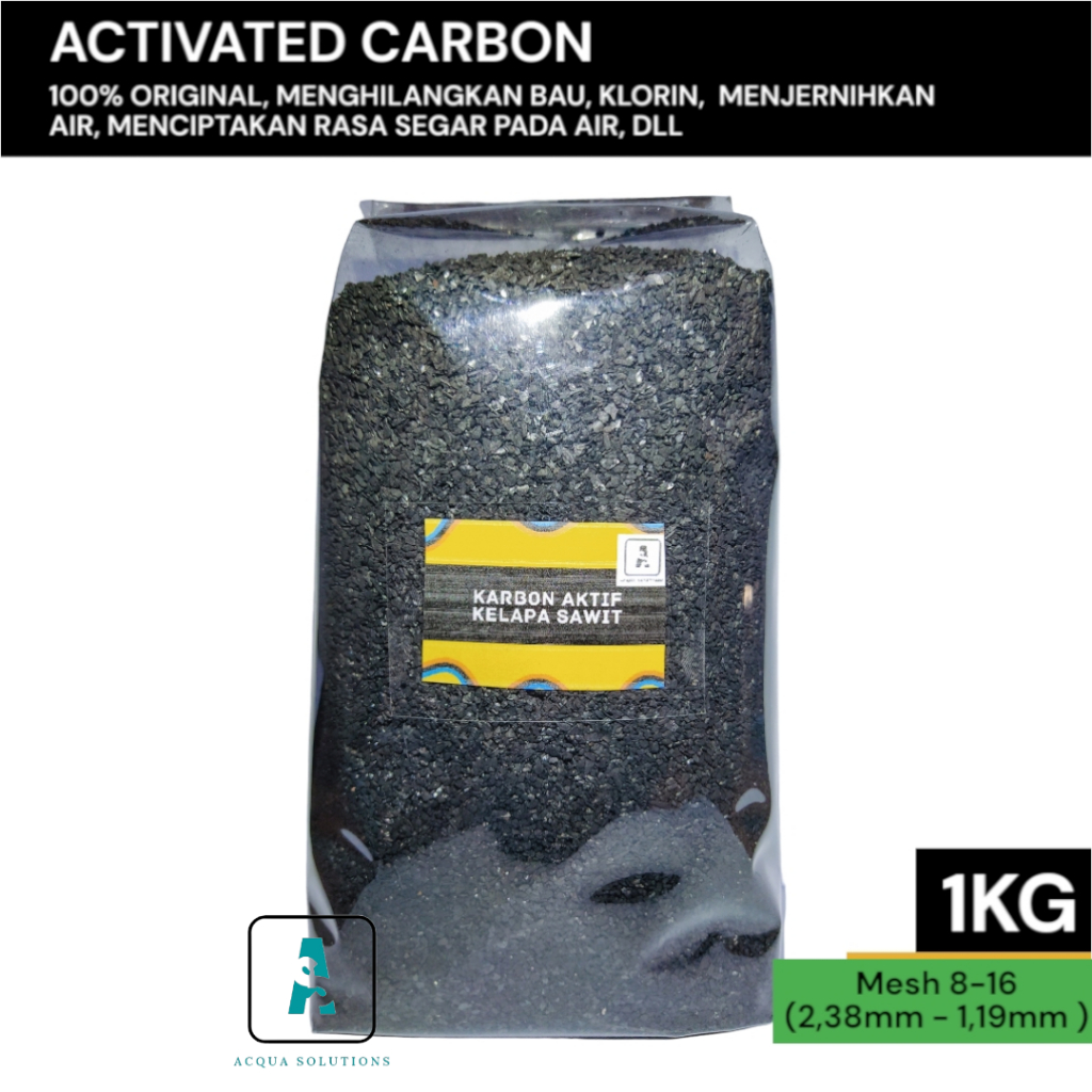 Jual Karbon Aktif Media Filter Air Penyerap Bau 1Kg Mesh 8-16 | Shopee ...