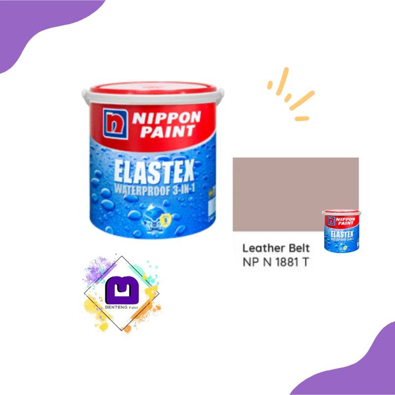 Jual NIPPON PAINT ELASTEX WATERPROOF 3 IN 1 uk 1KG (LEATHER BELT 1881T) | Shopee Indonesia