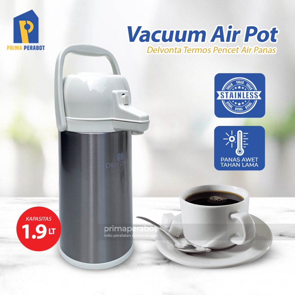 Jual Delvonta Termos Air Pot Termos Pencet Kapasitas Besar Grab/Gojek ...
