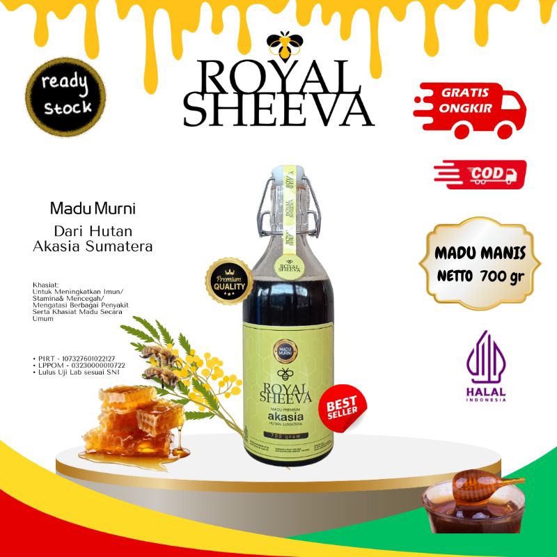 Jual madu royal sheeva madu hutan akasia sumatra 700 gr 100% original ...