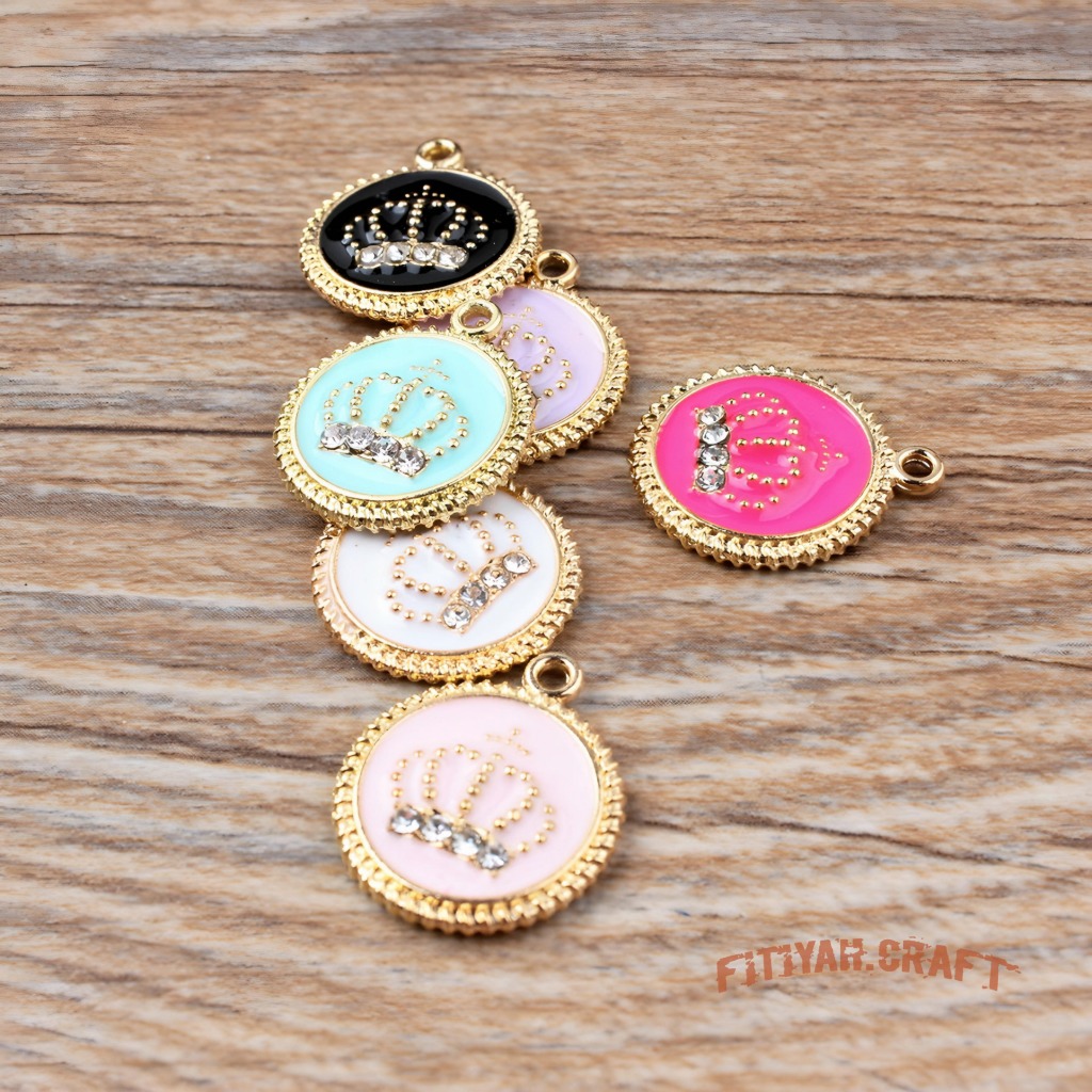 Jual Charm Liontin Aksesoris DIY Epoxy Mahkota Model Titik-titik ...