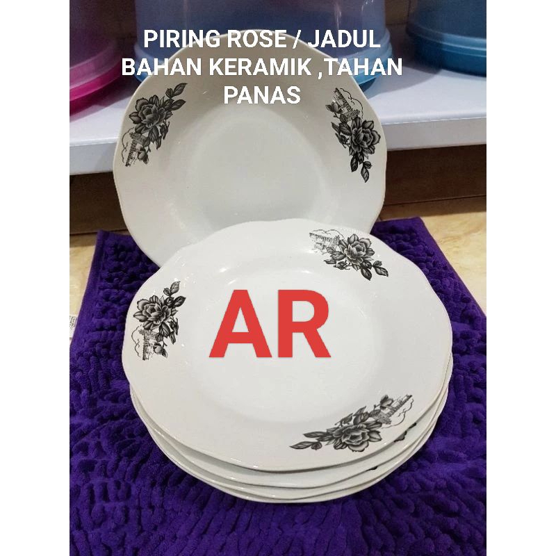 Jual PIRING BAHAN KERAMIK / PIRING ROSE / PIRING JADUL ( 12 buah ...