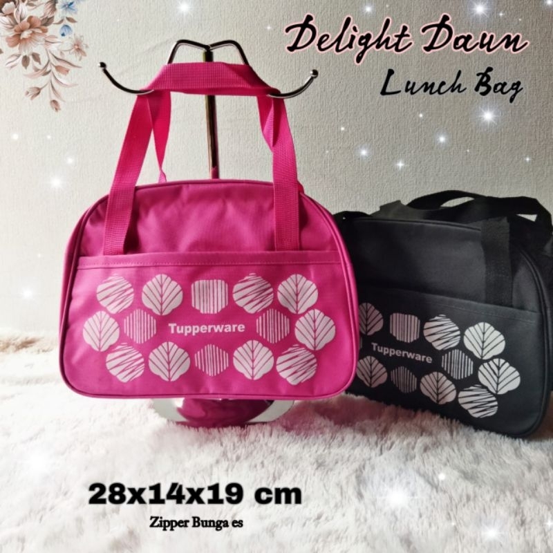 Jual Tas delight Daun ( Zipper bunga Es ) / Tas bekal Tupperware motif ...