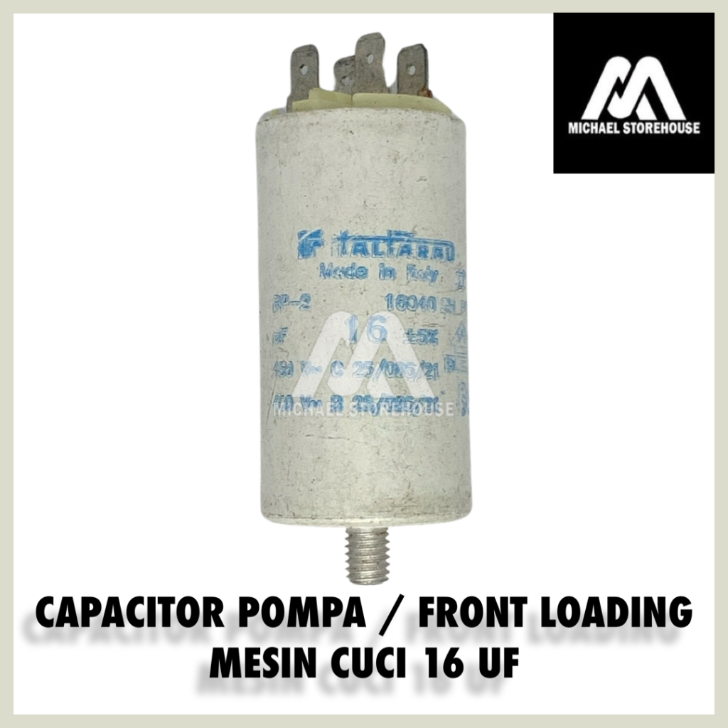 Jual CAPASITOR POMPA FRONT LOADING MESIN CUCI 16 MICRO UF | Shopee ...