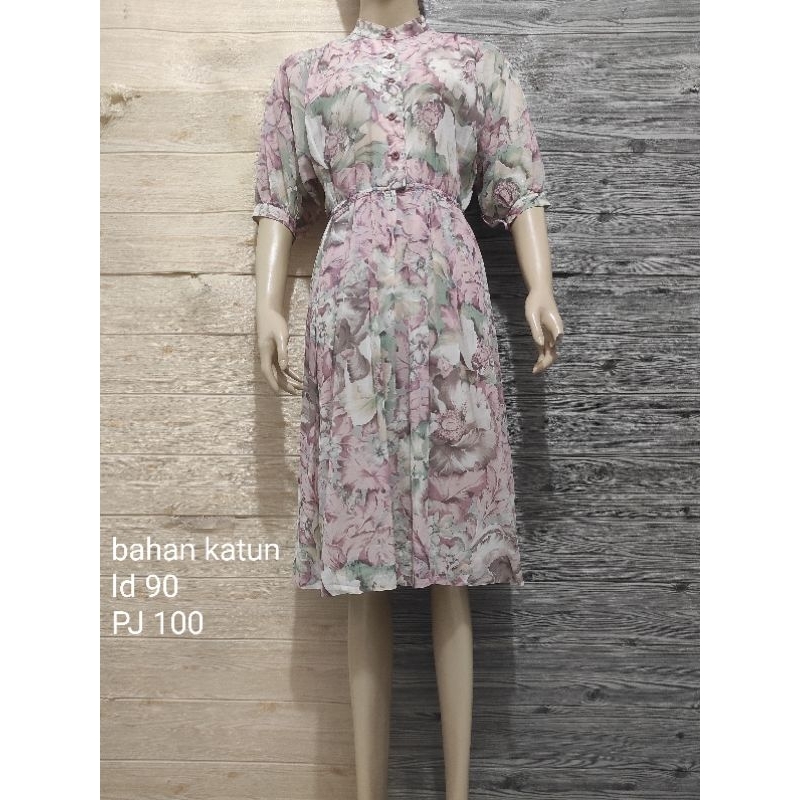 Jual Dress panjang/Dress vintage/Dress bunga bunga | Shopee Indonesia