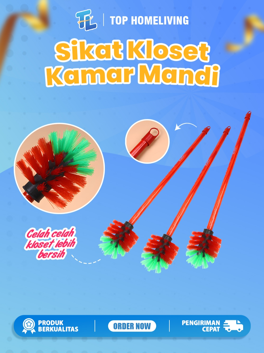 Jual GE-9 Sikat WC Sikat Toilet Sikat Bulat Sikat Nilon | Shopee Indonesia