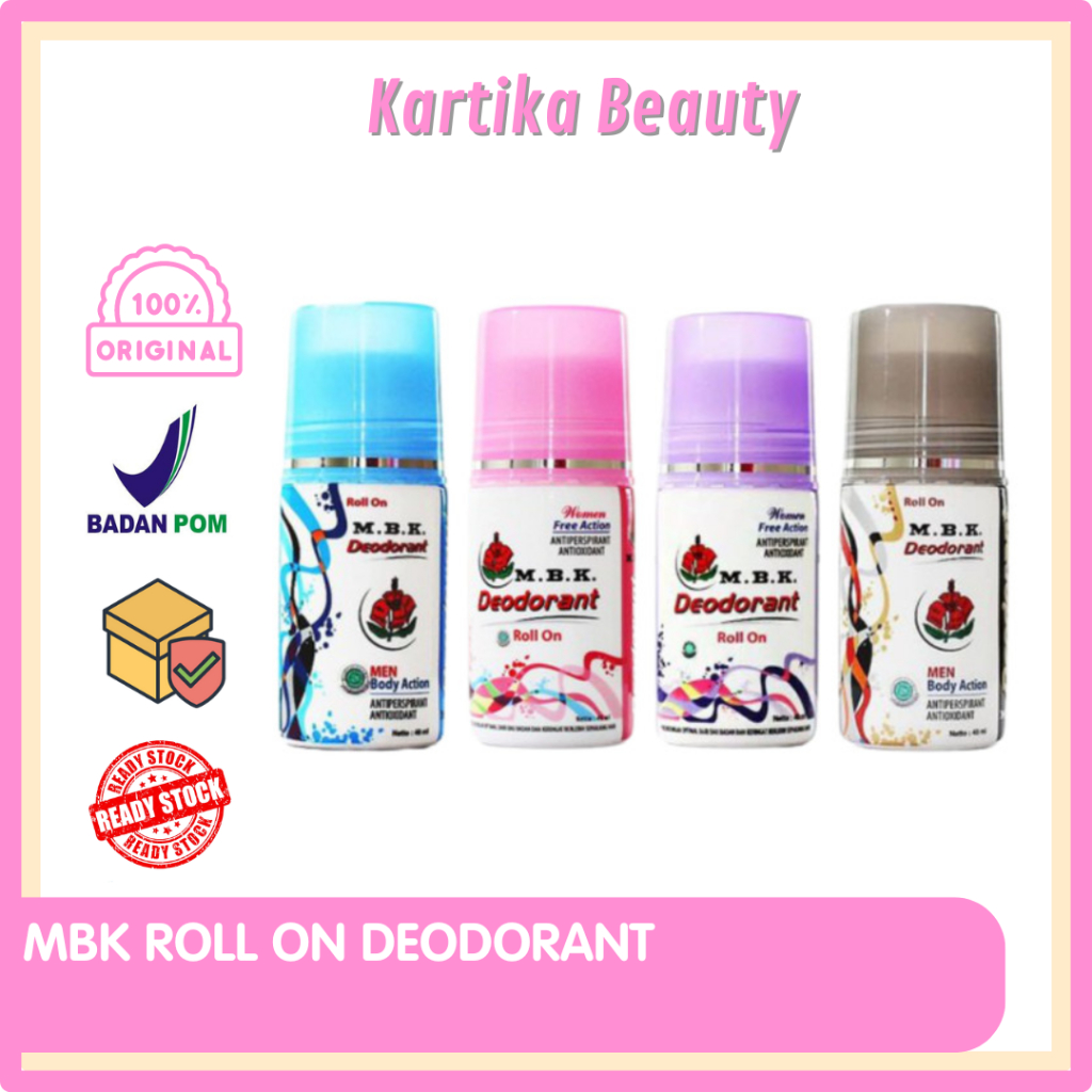 Jual ROLL ON M.B.K. DEODORANT 40 ML ANTIPERSPIRANT ANTIOXIDANT DEO ROLON MBK ROL ON DEODORAN ...