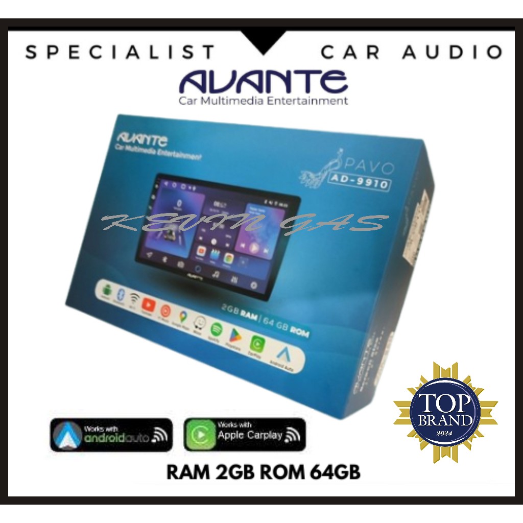 Jual Head Unit Android 9 inch AVANTE AD-9910 PAVO RAM 2GB ROM 64GB ...