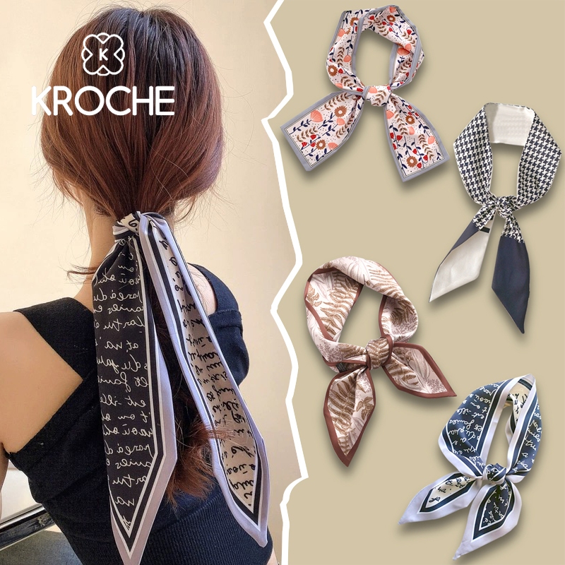 Jual Kroche - Scarf Leher Rambut Silk Mini Syal Sutra | Shopee Indonesia