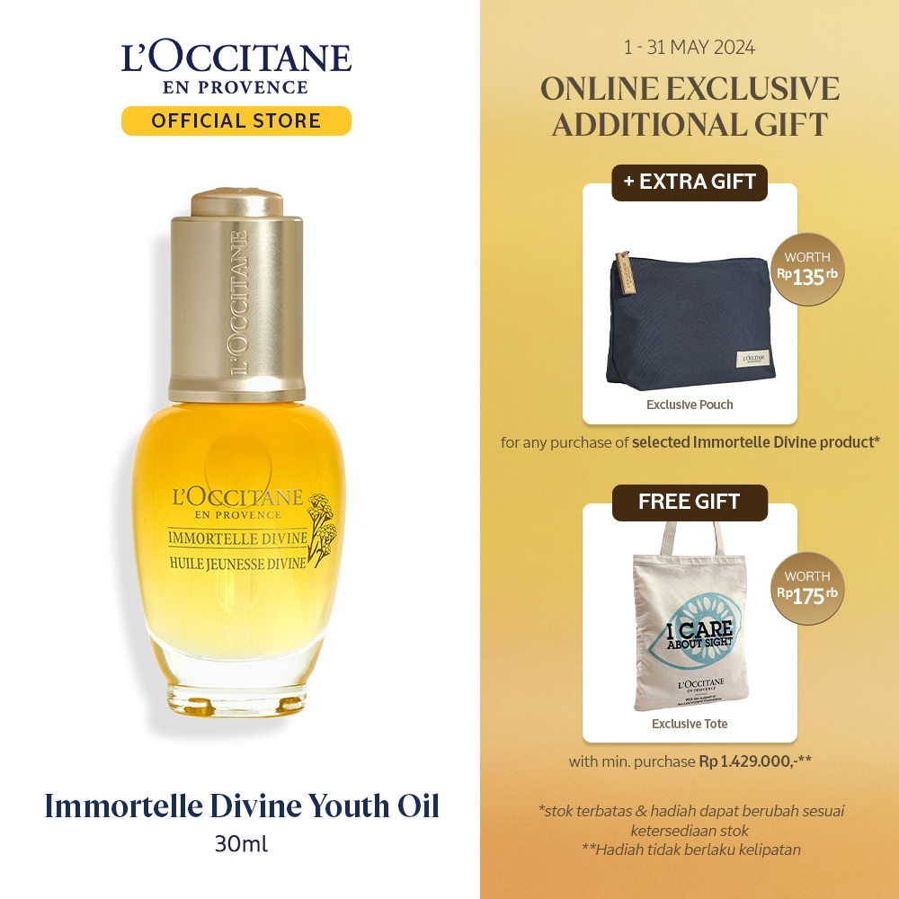 Jual L'Occitane Immortelle Divine Youth Oil 30ml - Face Oil Minyak Wajah Anti Aging Meningkatkan ...