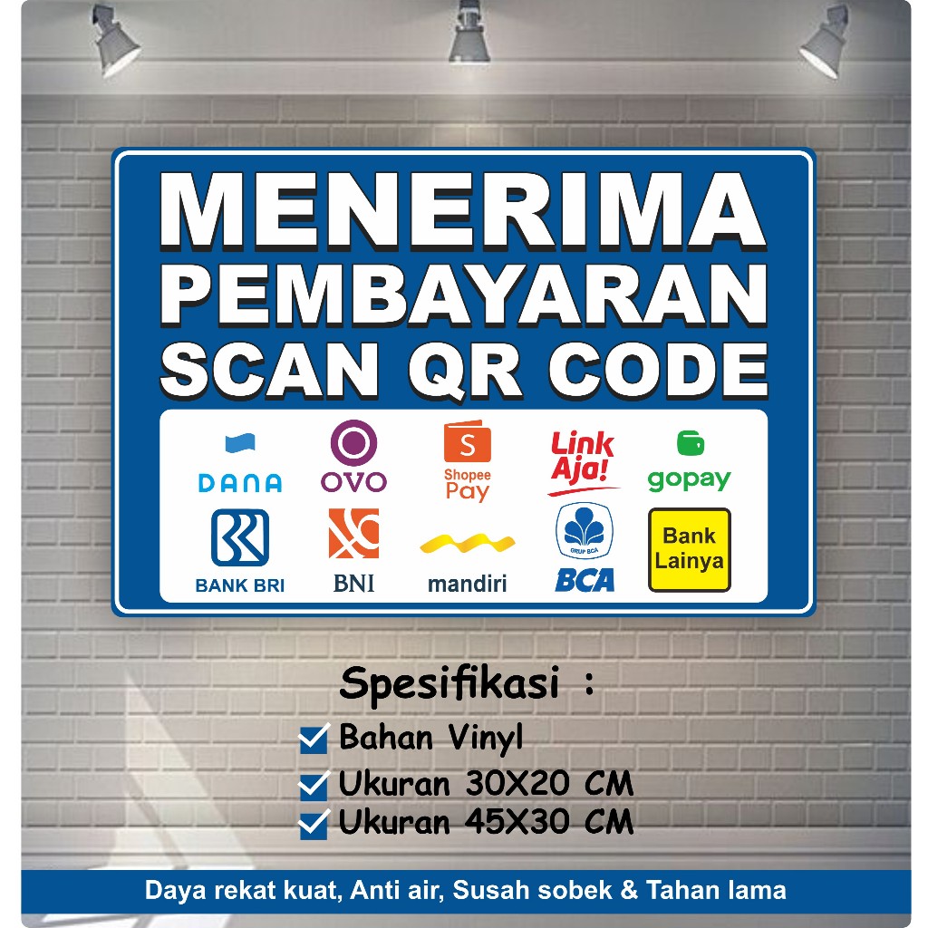Jual Stiker Scan QR Code | Stiker Menerima Pembayaran | Shopee Indonesia