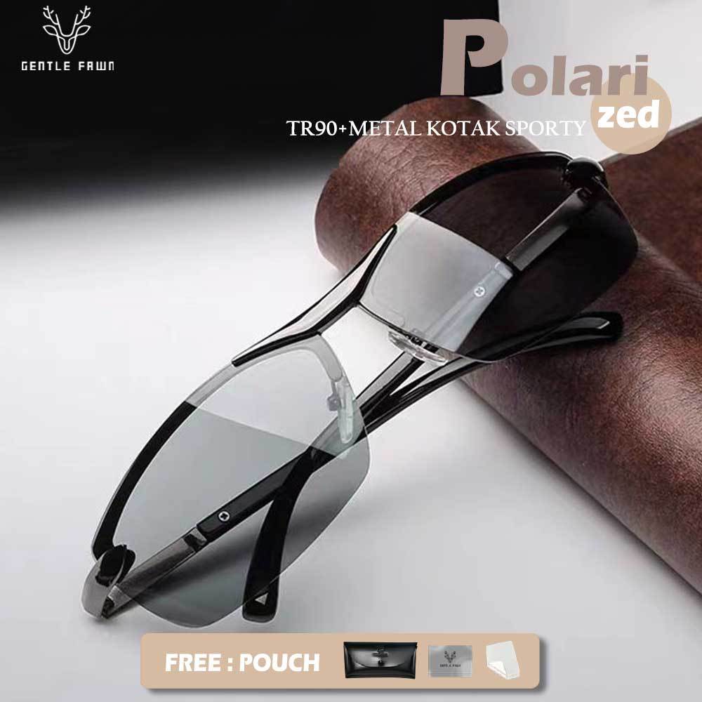 Jual Gentle Fawn Kacamata Sunglasses Polarized Bahan TR90+Metal Bahan Kotak Model Sporty Anti ...