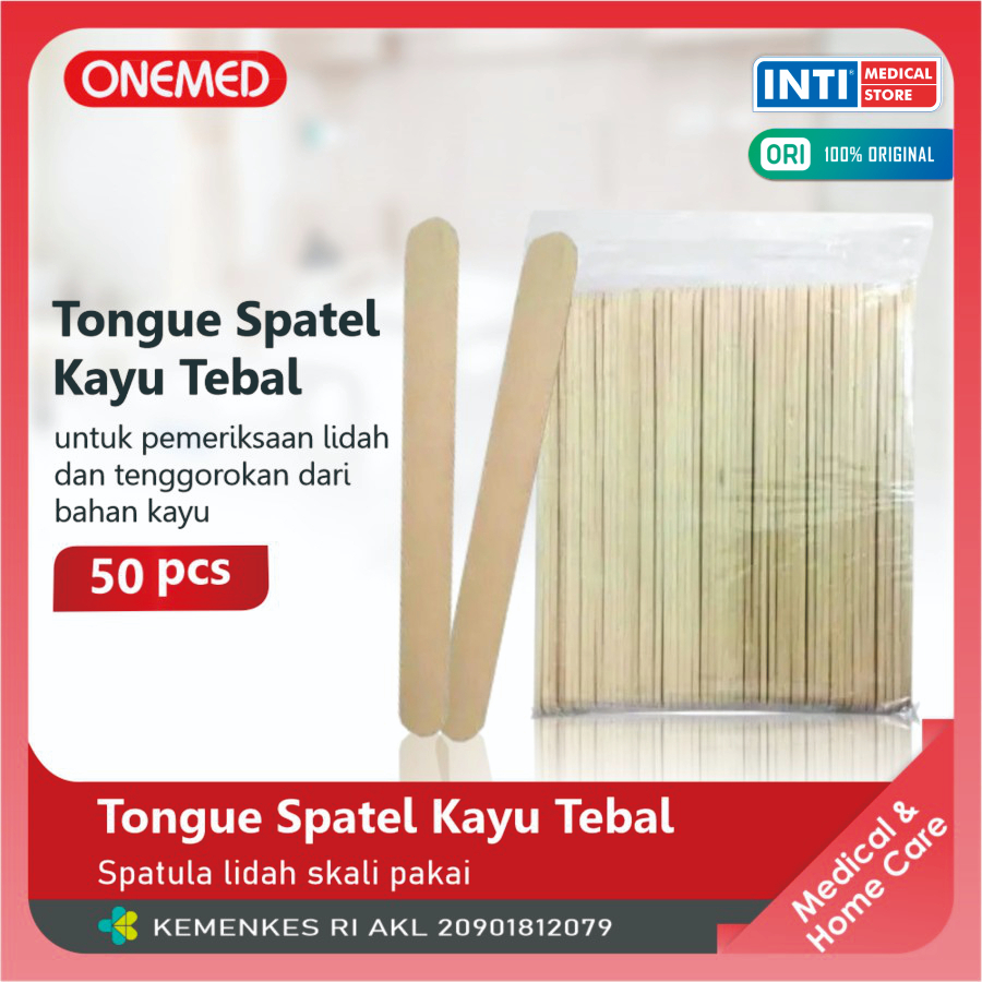 Jual Onemed | Tongue Spatel Kayu Tebal Isi 50 | Pack | Shopee Indonesia