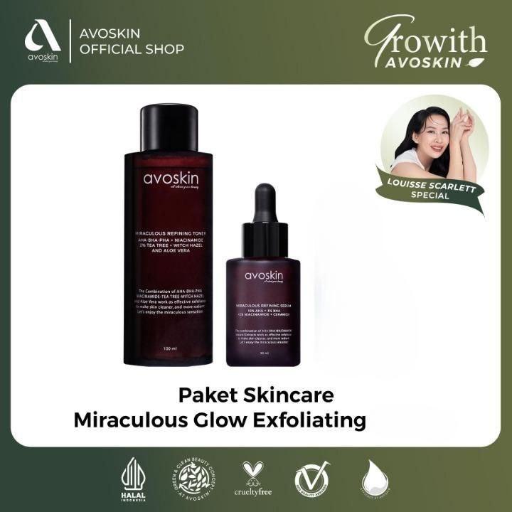 Jual Paket Skincare Avoskin Miraculous Glow Exfoliating (2pcs ...