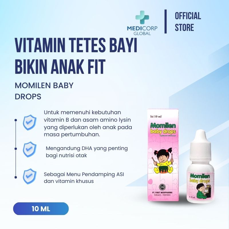 Jual [MEDICORP] Momilen Baby Drops vit bayi MPASI AA DHA B complex ...