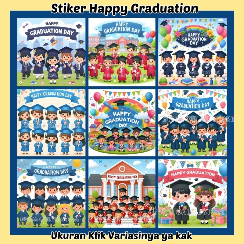 Jual Sticker stiker label Happy Graduation Day Selamat Hari Kelulusan ...