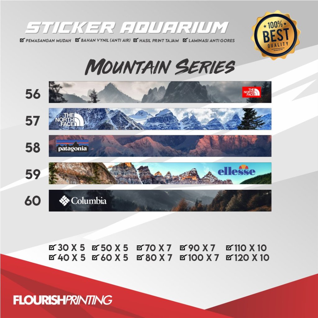 Jual STIKER AKUARIUM / STICKER AQUARIUM LIST DEPAN "MOUNTAIN SERIES ...