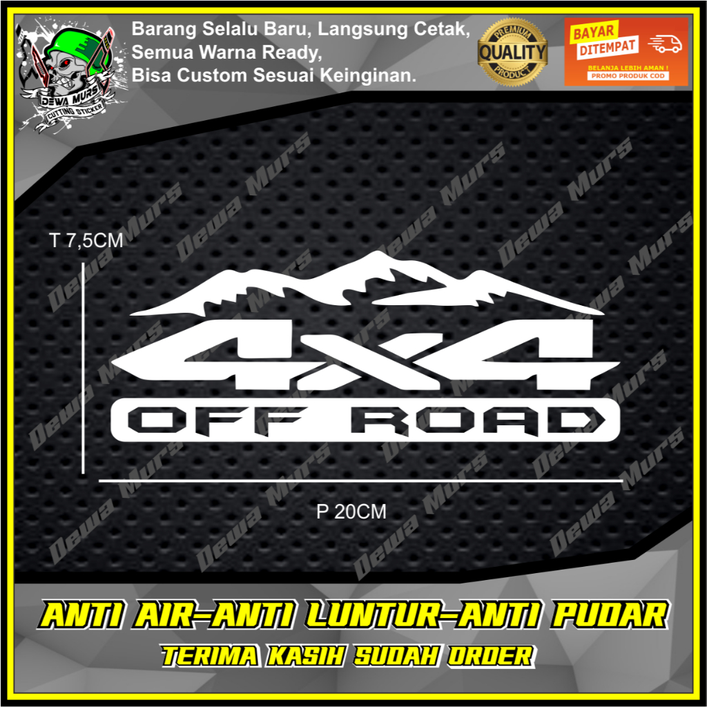 Jual Cutting Sticker 4x4 OFF ROAD ADA GUNUNG NYA | Shopee Indonesia