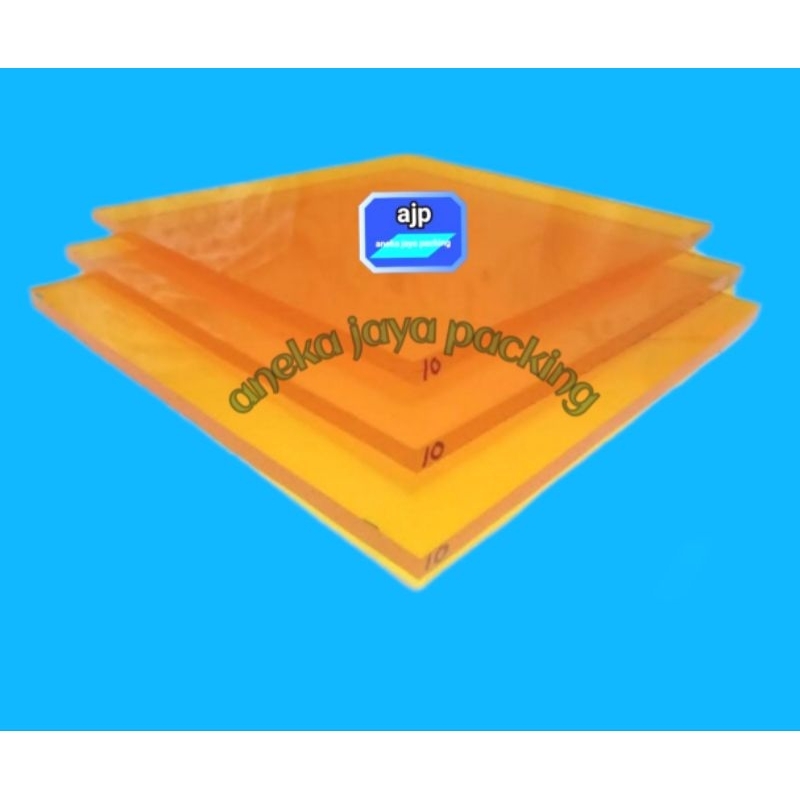 Jual polyurethane tebal 10mm x 20cm x 20cm karet pu kuning lembaran ...