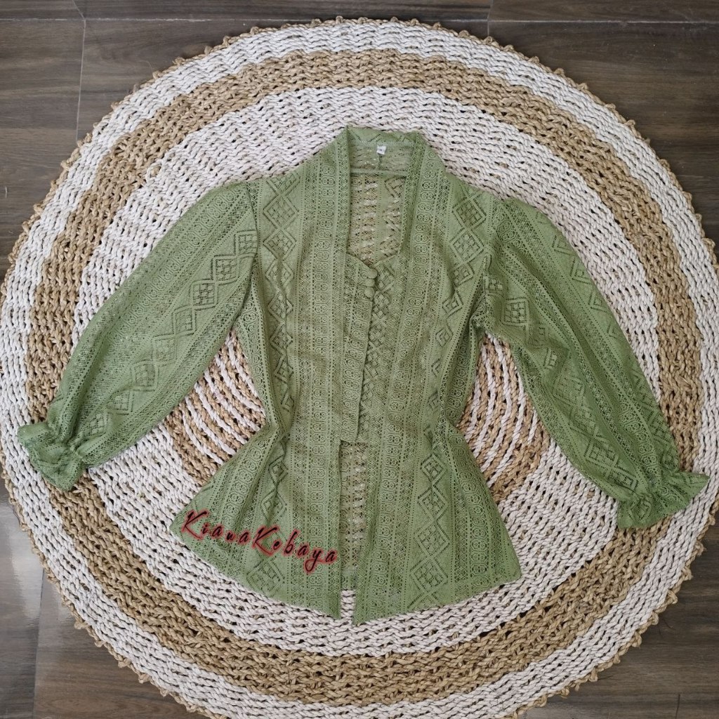 Jual (HANYA KEBAYA) Baju Kebaya Brokat Malika Bet Pecah Lengan Kerut ...