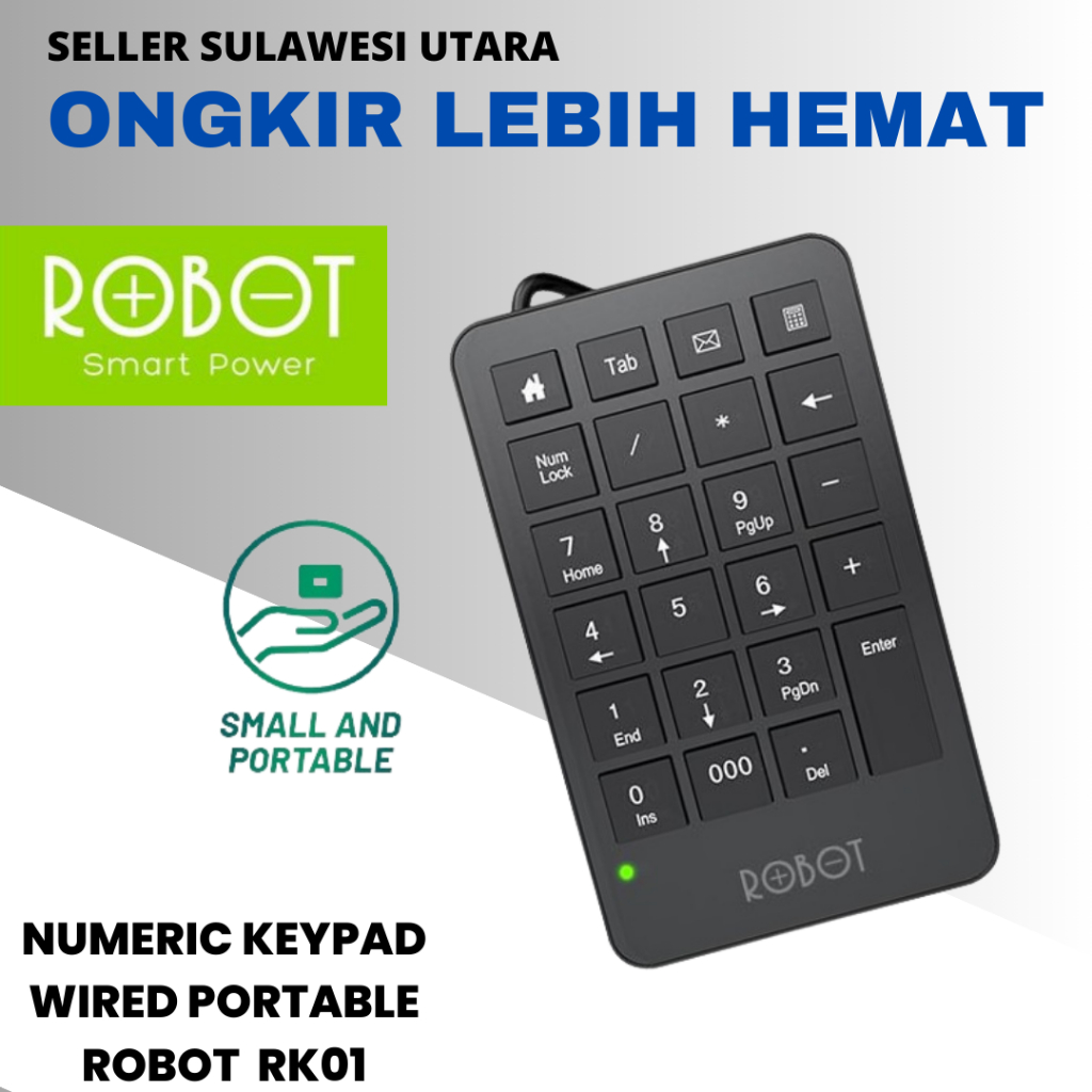 Jual NUMERIC KEYPAD WIRED ROBOT RK01 TOMBOL MULTIMEDIA KECIL DAN ...