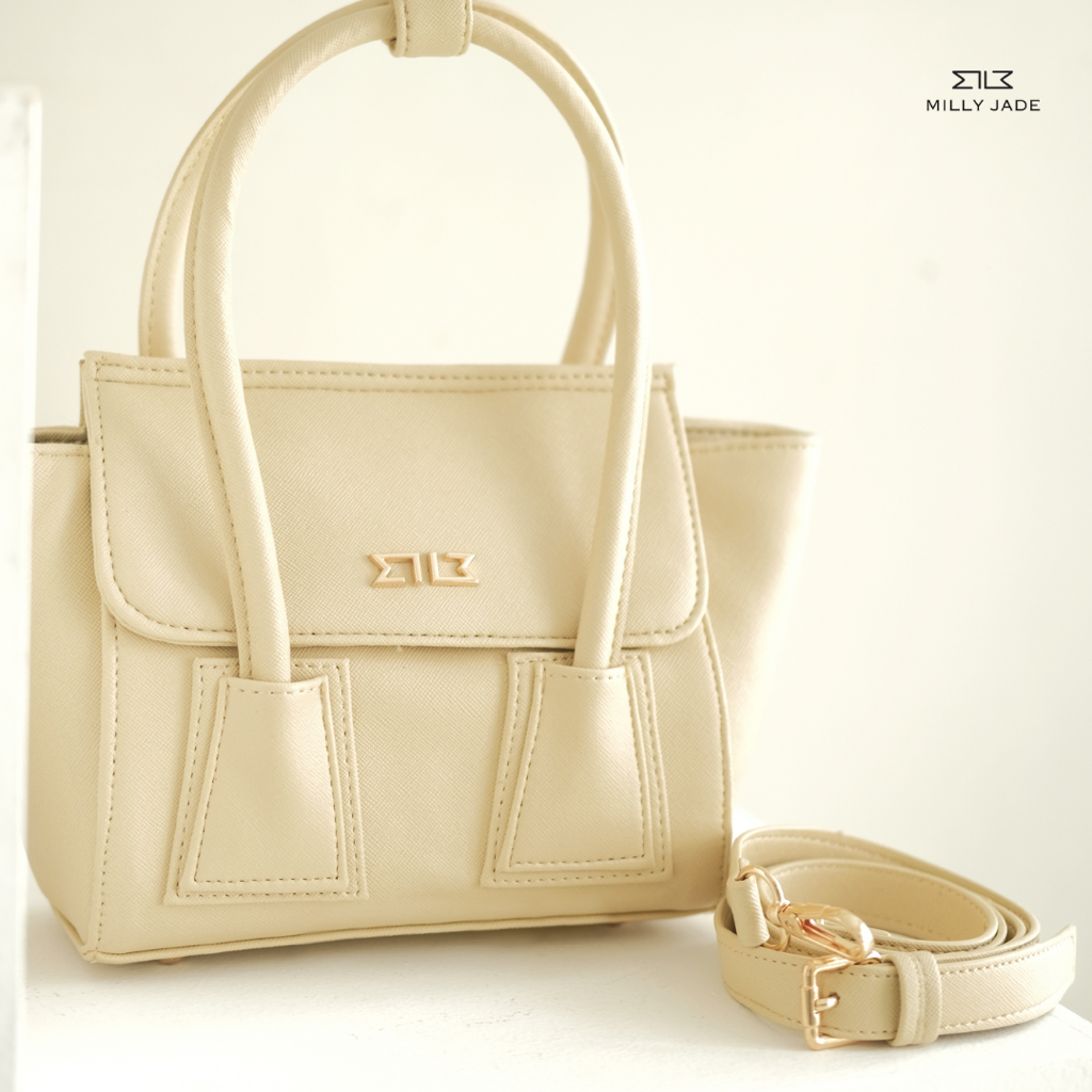 Jual MILLY JADE | Goldie in Cream - Sling Bag & Hand Bag | Shopee Indonesia