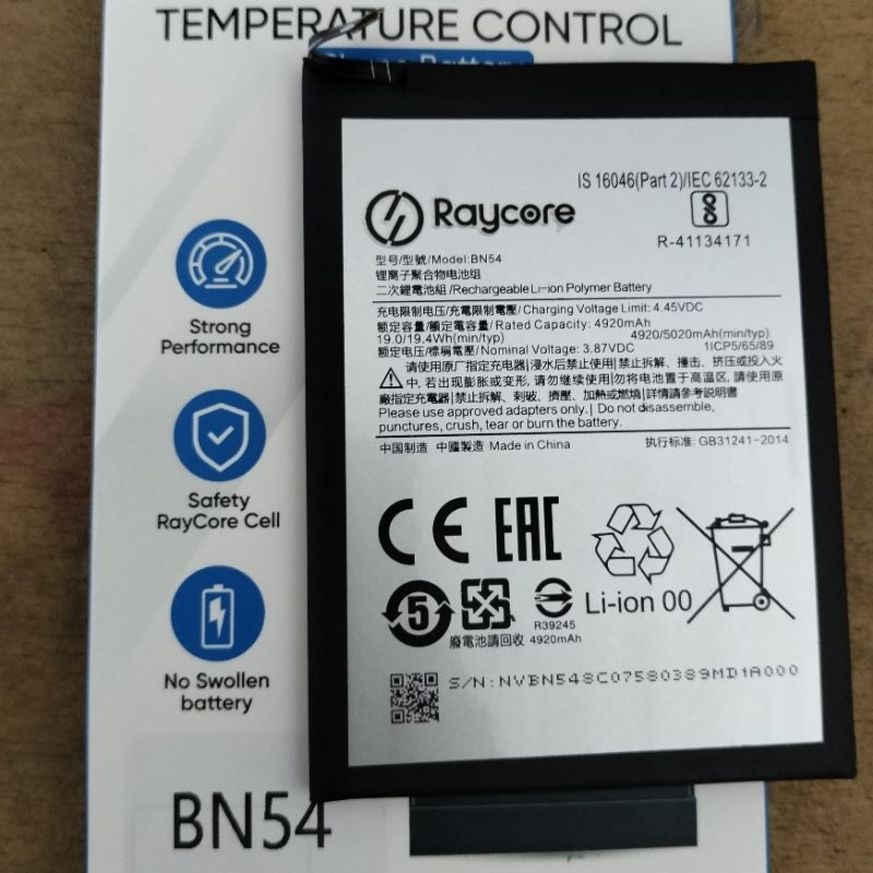 Jual Baterai Raycore Redmi 9/Redmi Note 9 BN54 Batt LI-ON Cell Redmi ...