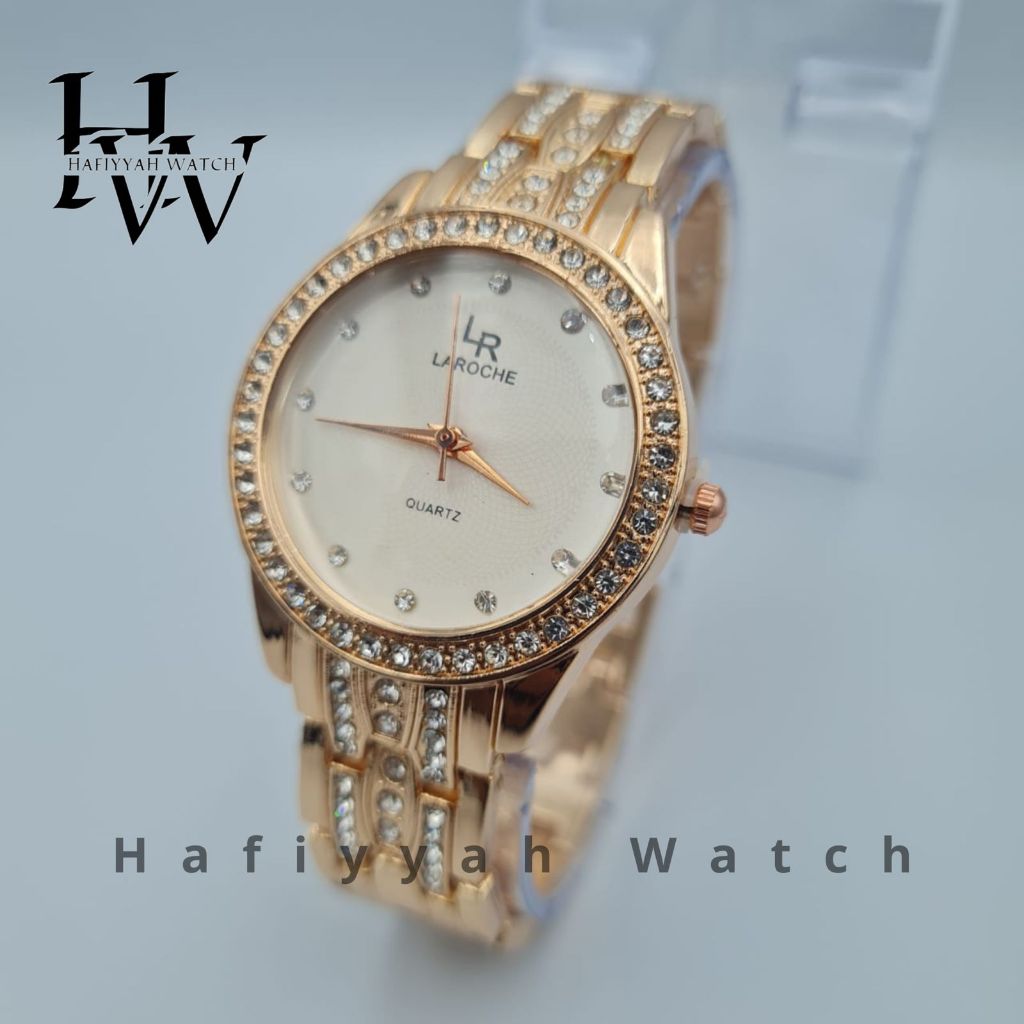 Jual JAM TANGAN WANITA TERBARU LAROCHE MODEL BULAT PERMATA SIMPLE DAN ...
