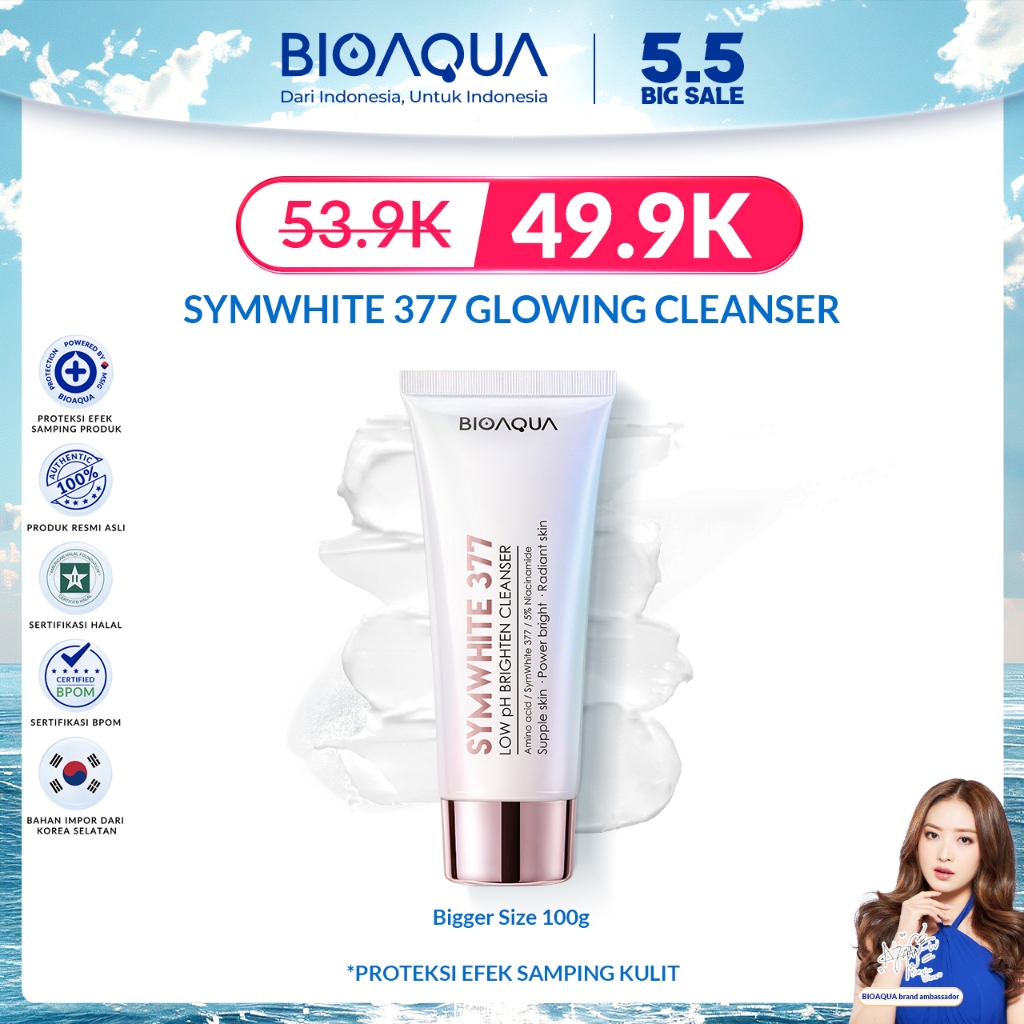 Jual BIOAQUA Facial Wash SymWhite 377 Low PH Brightening Cleanser Sabun Cuci Muka 100g | Shopee ...